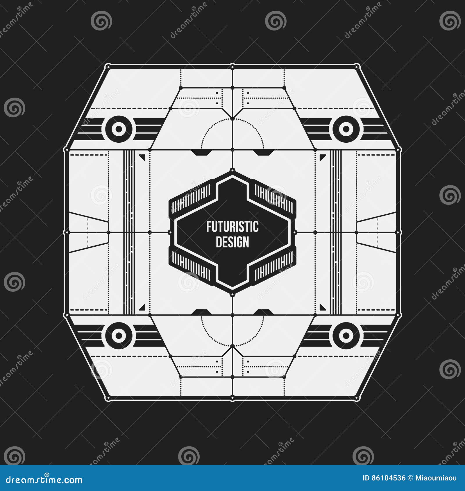Futuristic Design Element Template Stock Vector - Illustration of ...