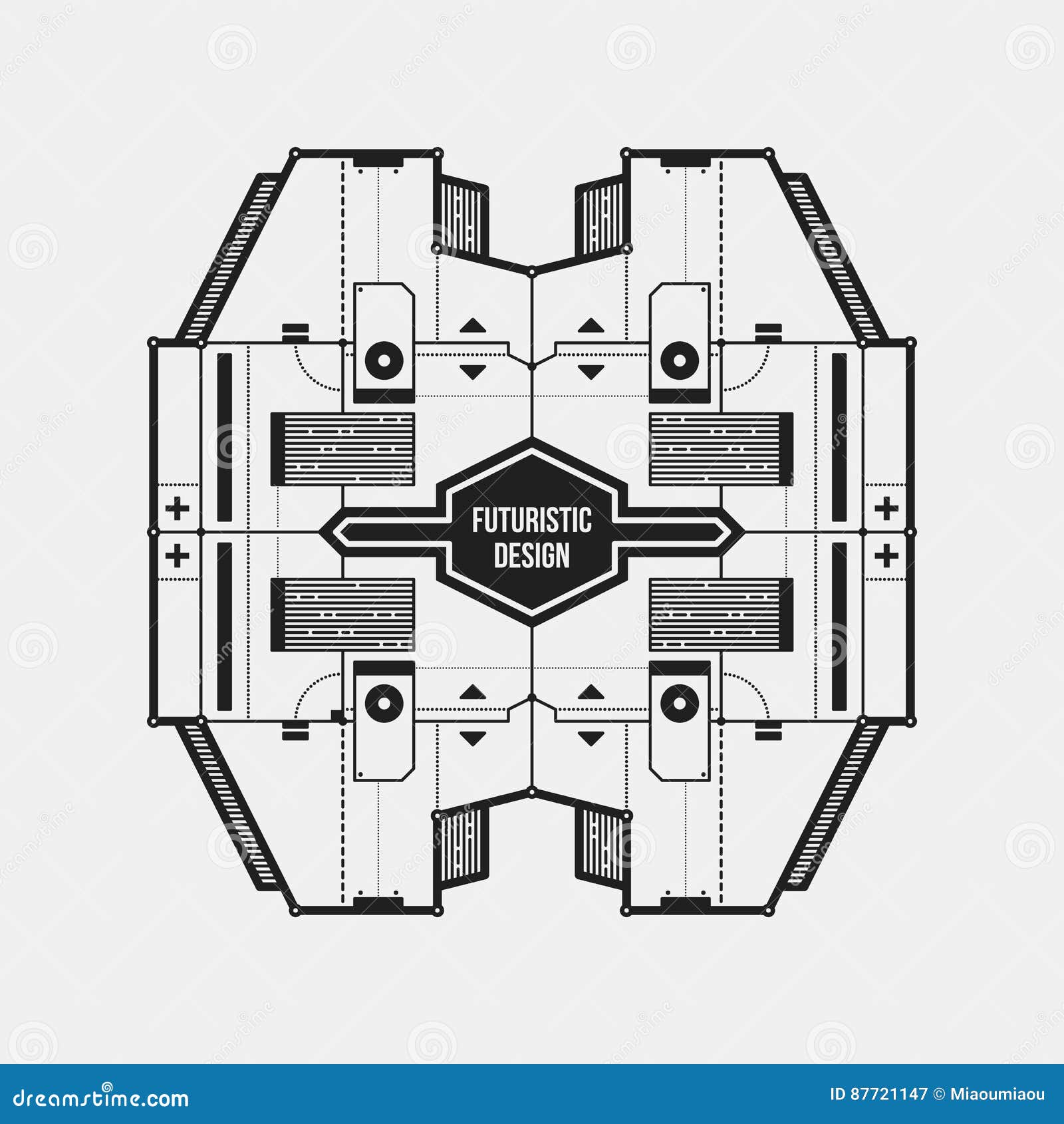 Futuristic Design Element Template Stock Vector - Illustration of ...