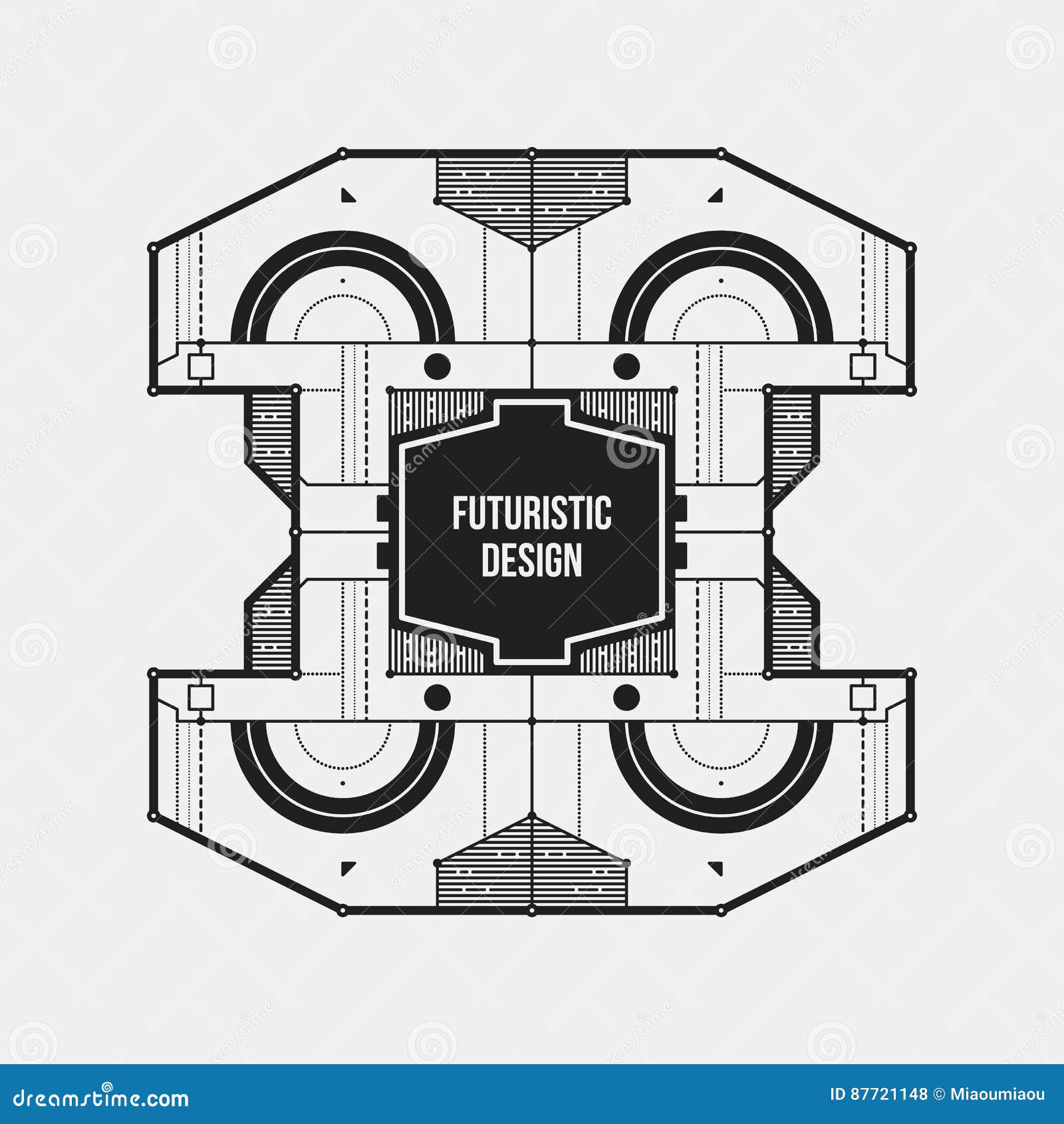 Futuristic Design Element Template Stock Vector - Illustration of shape ...