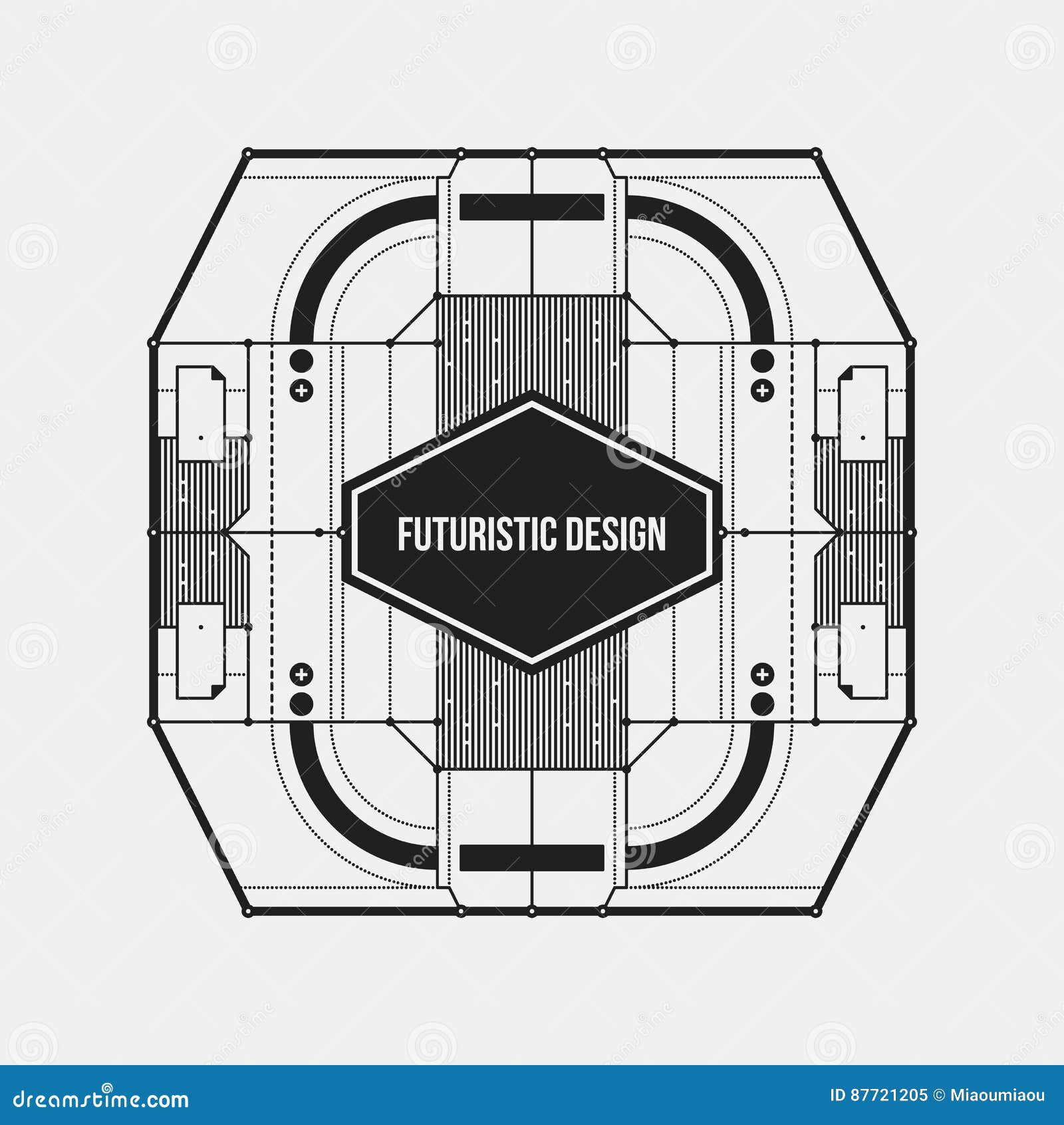 Futuristic Design Element Template Stock Vector - Illustration of ...
