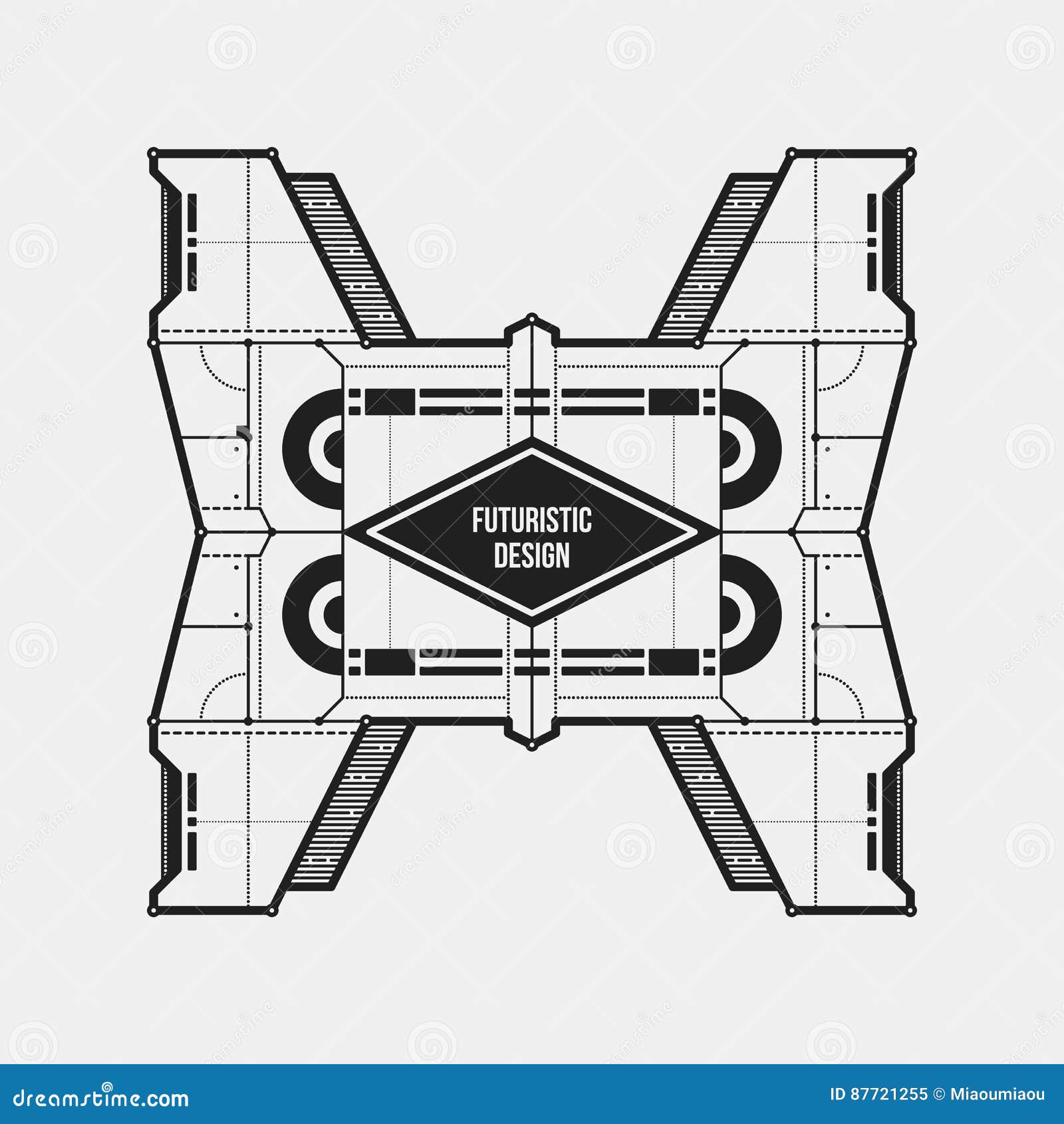 Futuristic Design Element Template Stock Vector - Illustration of ...
