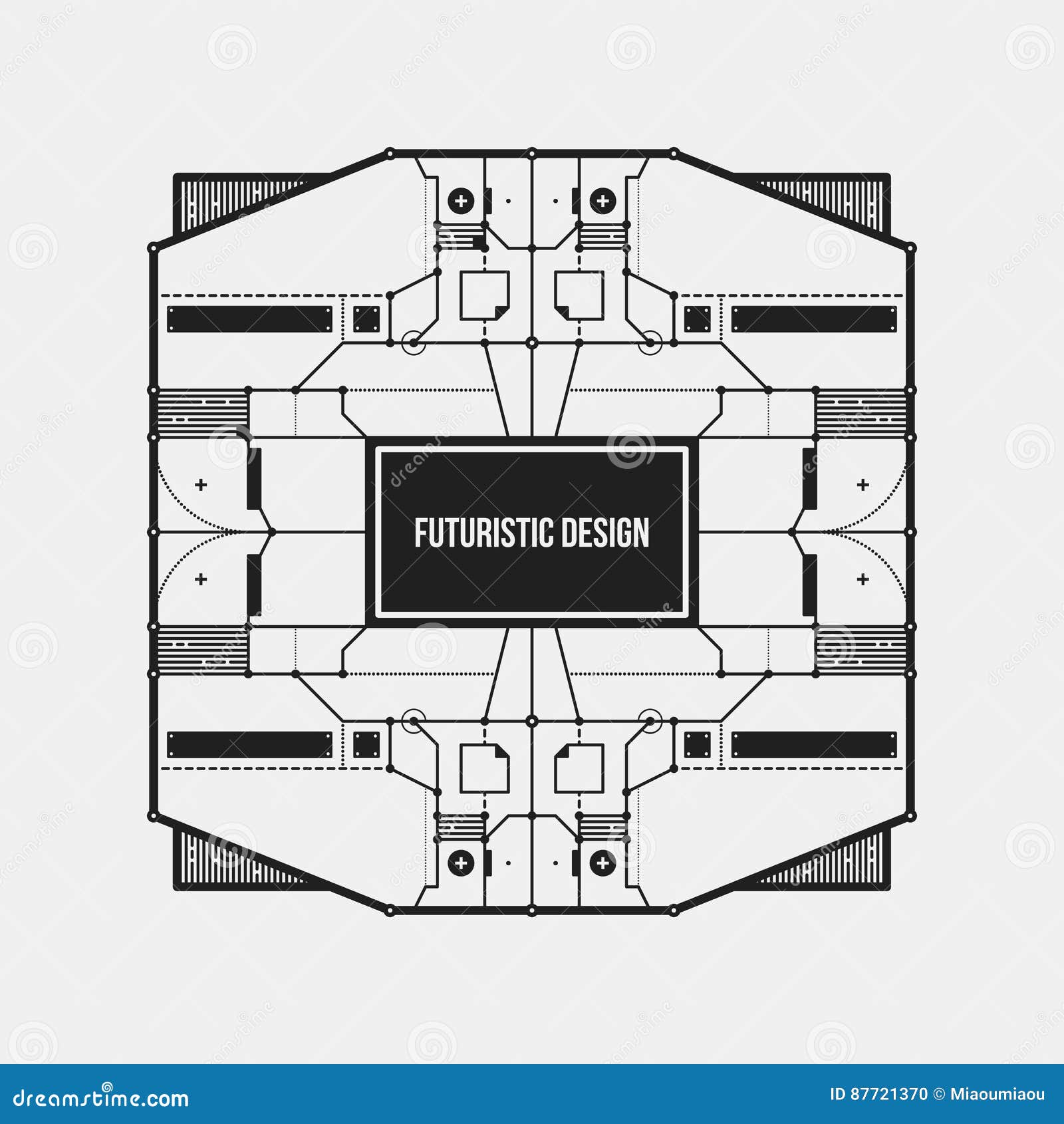 Futuristic Design Element Template Stock Vector - Illustration of ...