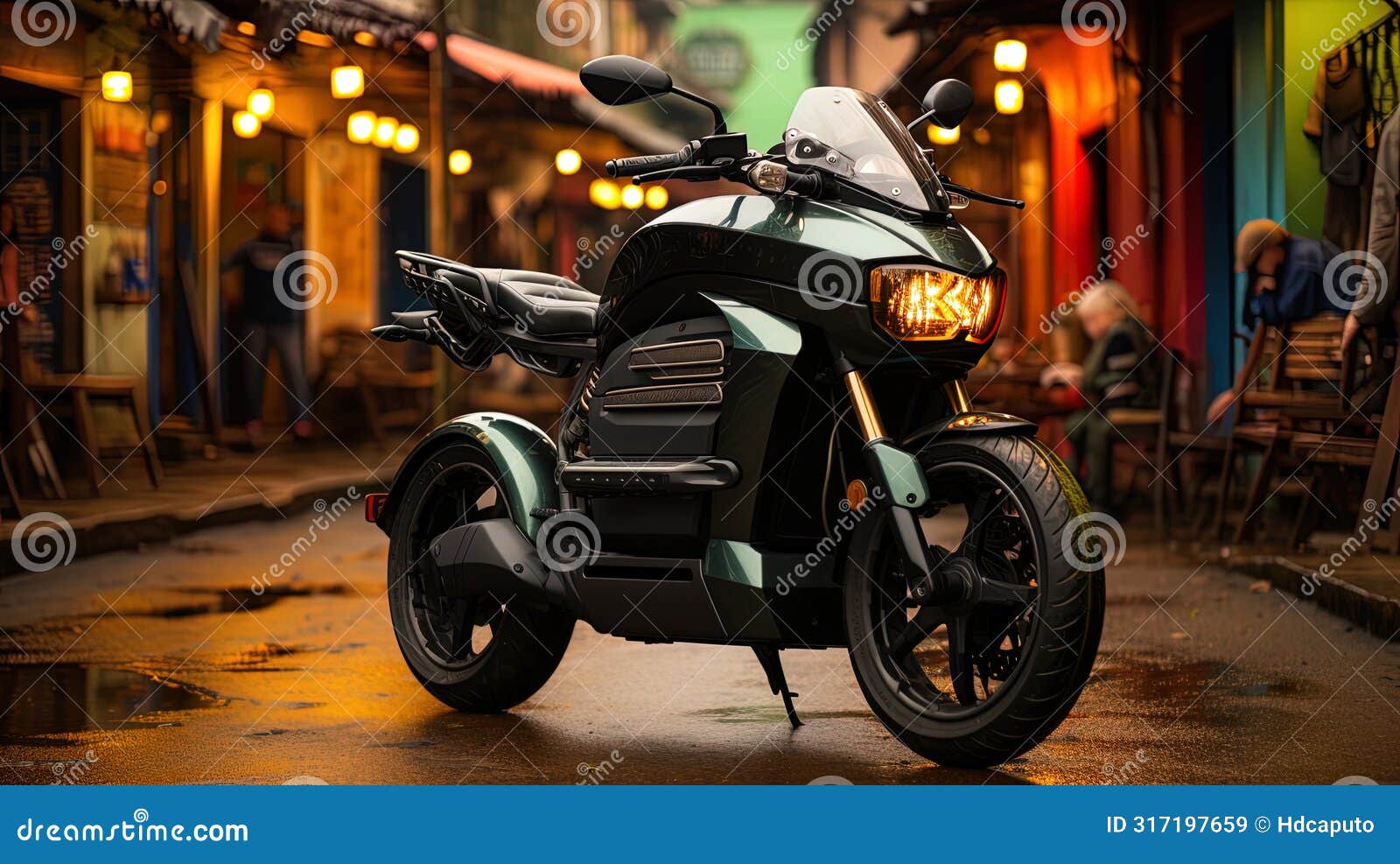 Futuristic Design of a Multicolor Electric Motorcycle for the City ...