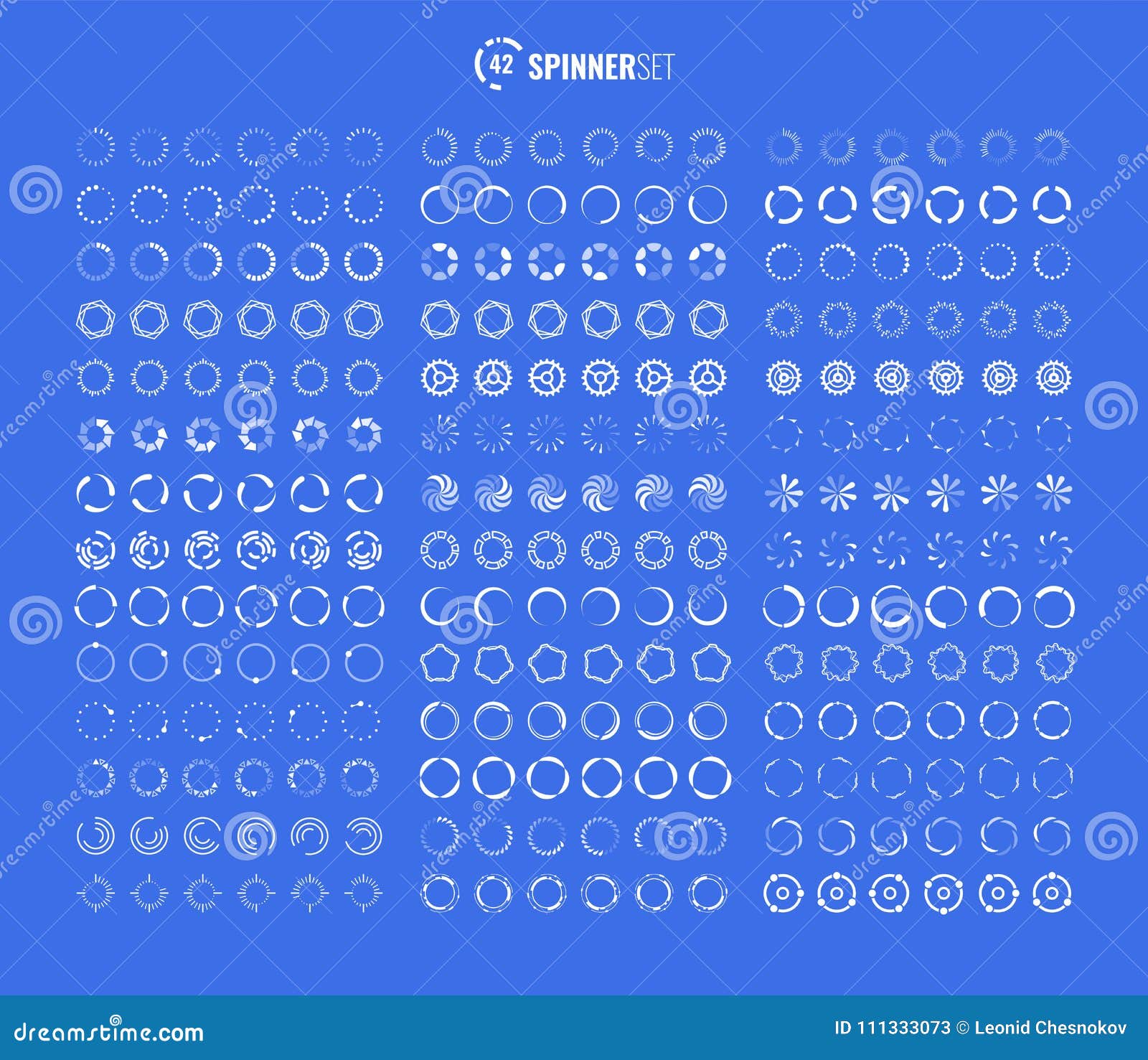 Futuristic Design Preloader Spinner Circles Set Stock Vector ...