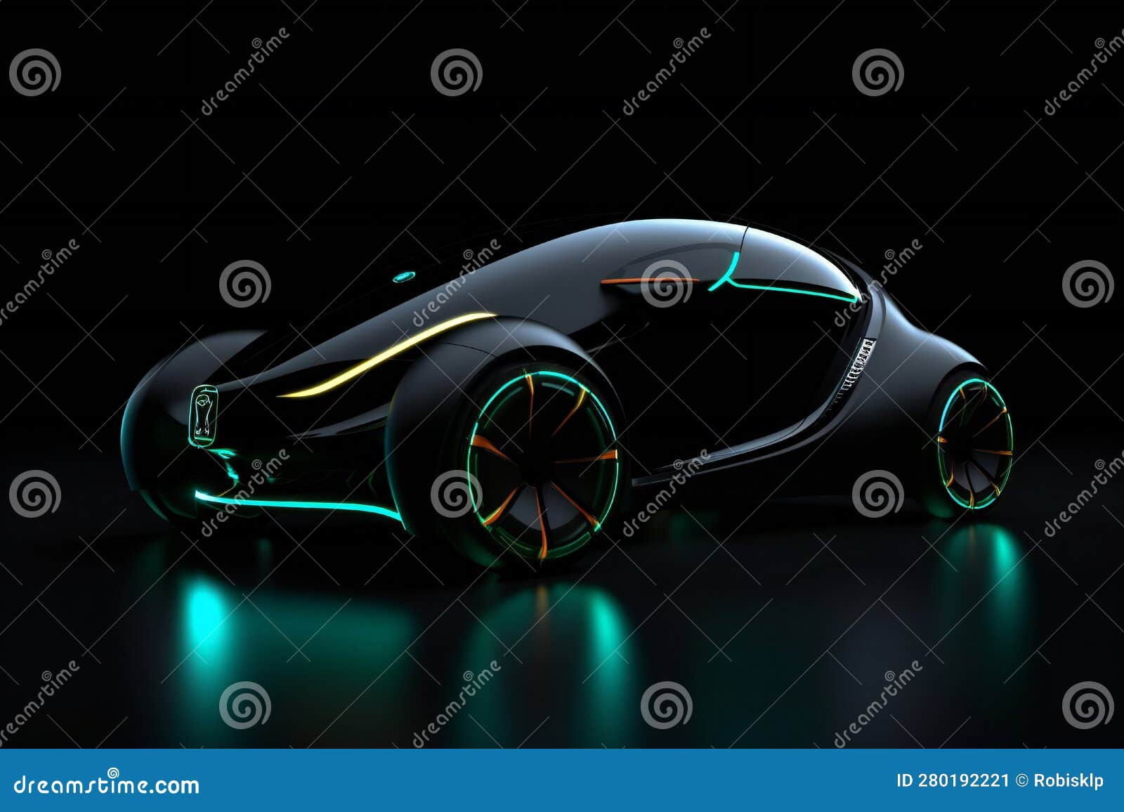 Futuristic Design of Small Electric Car Concept Stock Image - Image of ...
