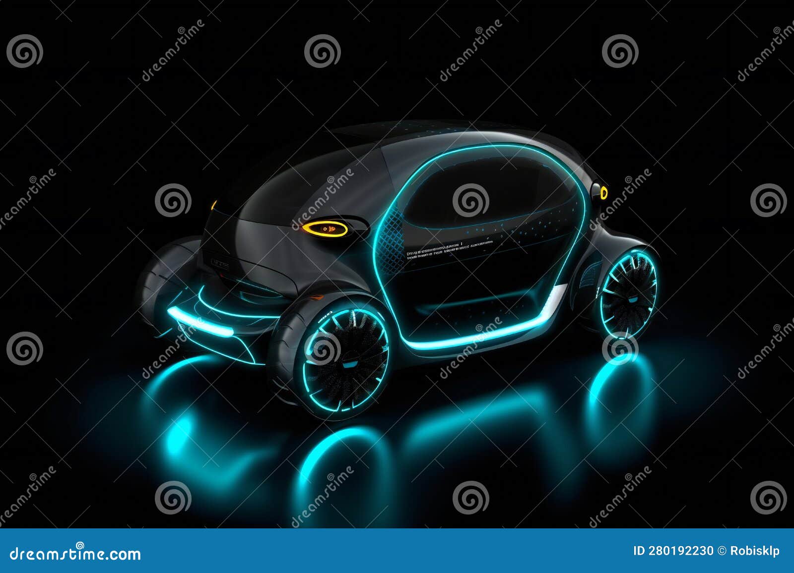 Futuristic Design of Small Electric Car Concept Stock Illustration ...
