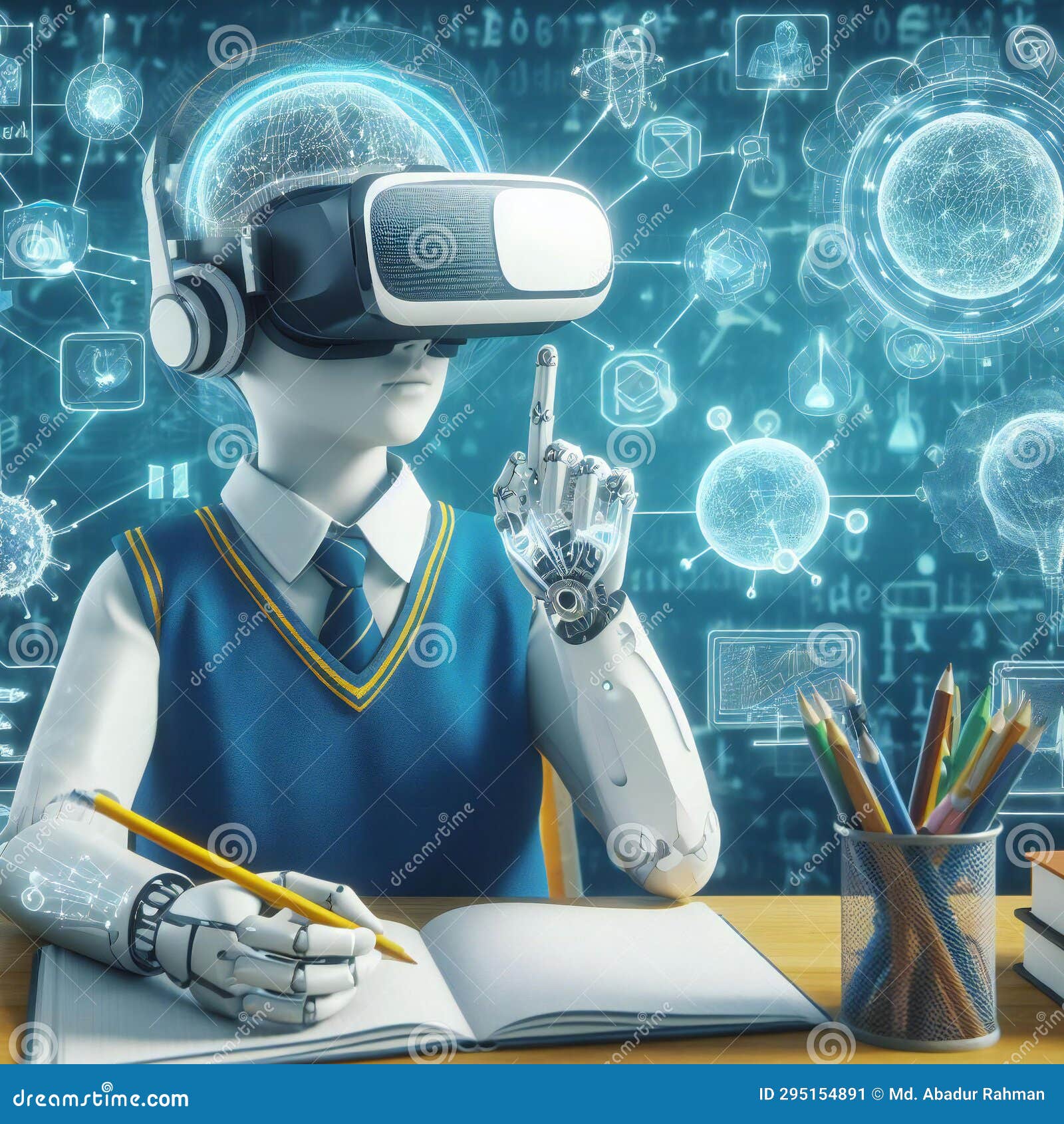 Futuristic Design of Smart Learning with V R Headset Ai Ai Generated ...