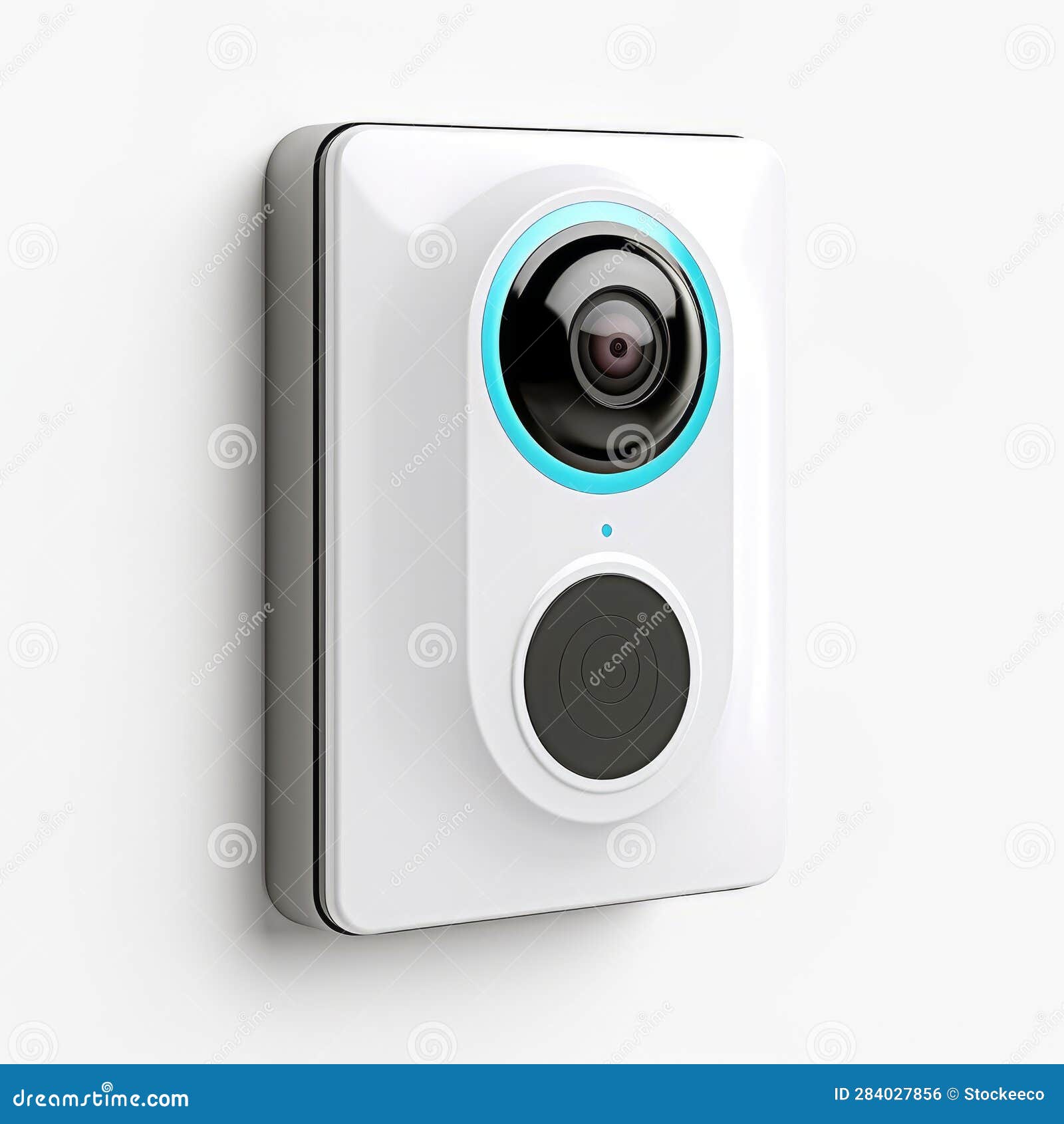 Futuristic Design White Camera with Blue Light Stock Illustration ...