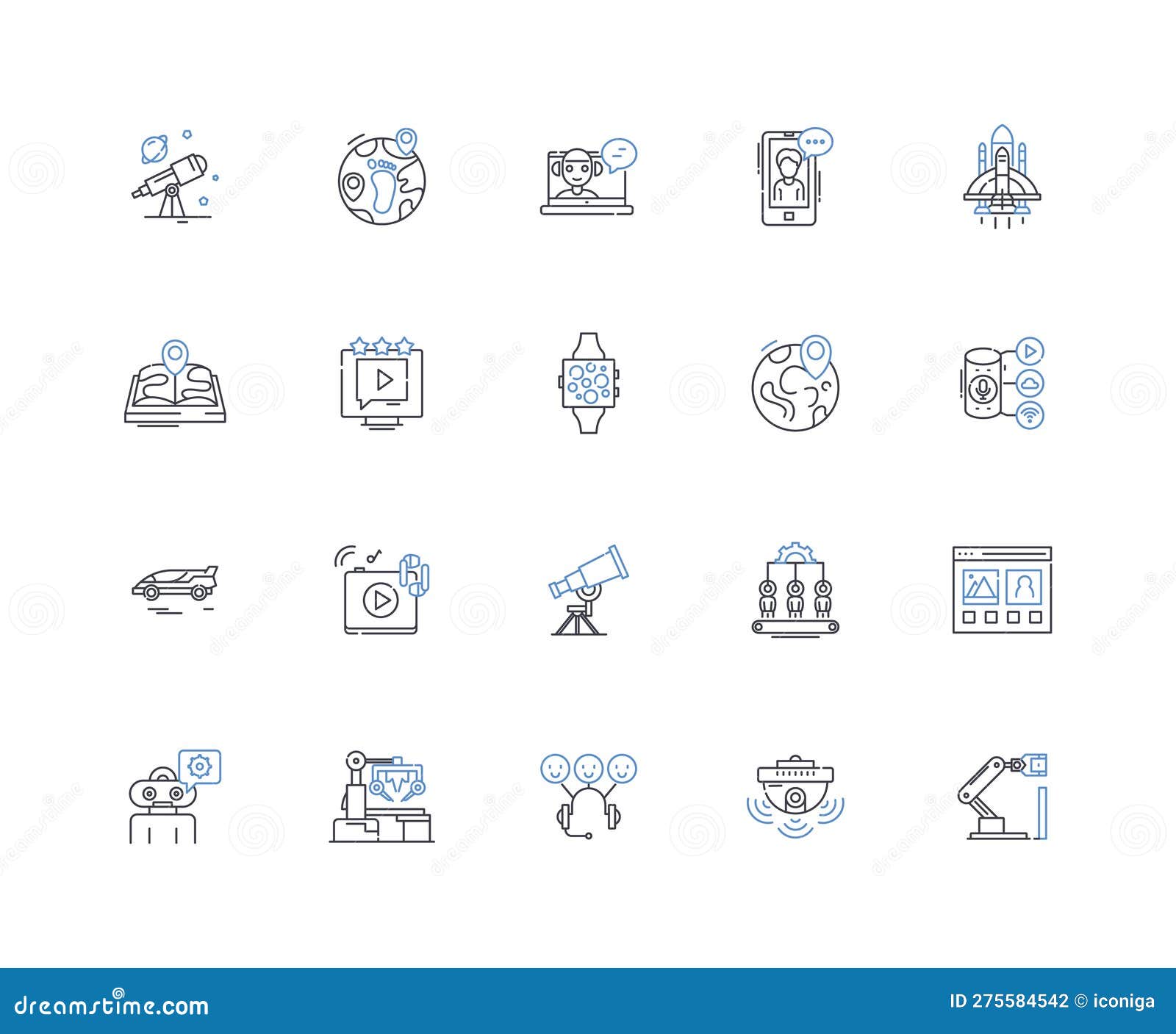 Futuristic Designs Line Icons Collection. Sleek, Innovative, Chic ...