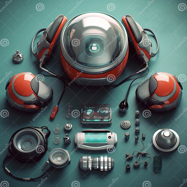 Futuristic devices. stock illustration. Illustration of communication ...