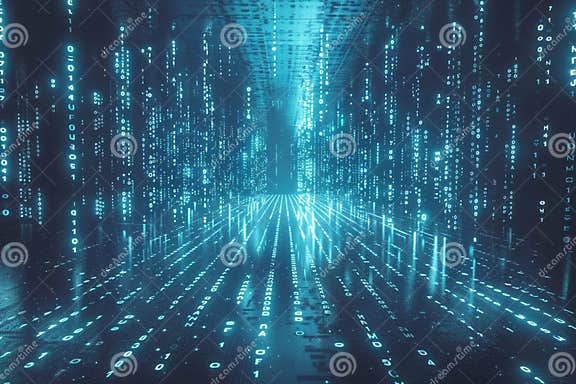 Digital Binary Code Abstract Background Stock Illustration