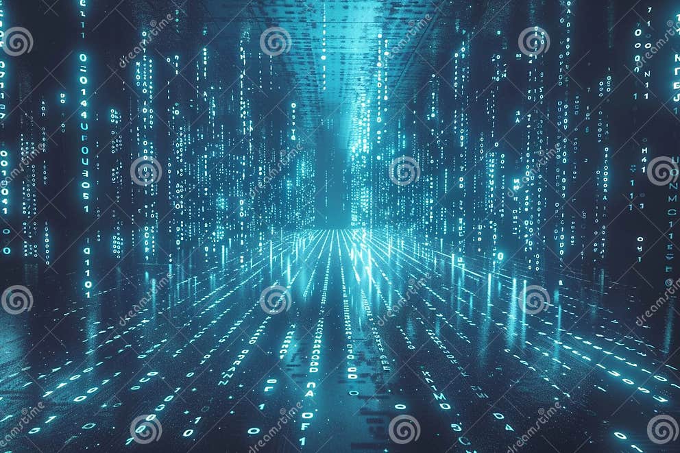 Digital Binary Code Abstract Background Stock Illustration - Illustration of abstract, internet ...