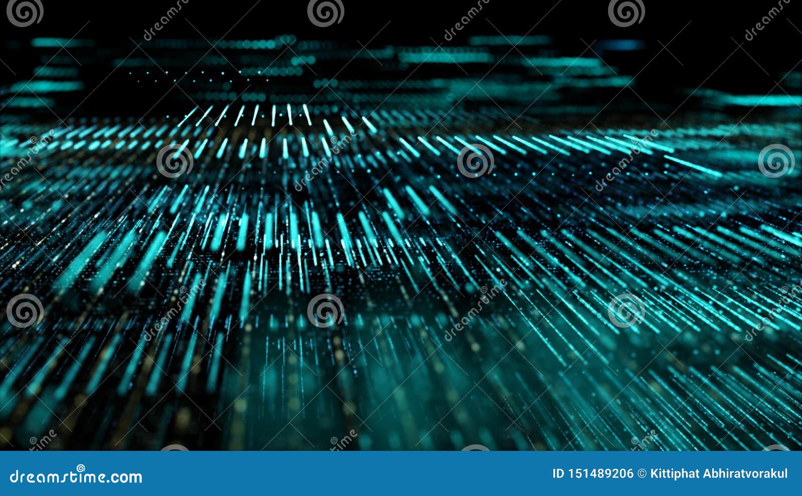 Futuristic Digital Abstract Matrix Particles Grid Stock Illustration ...