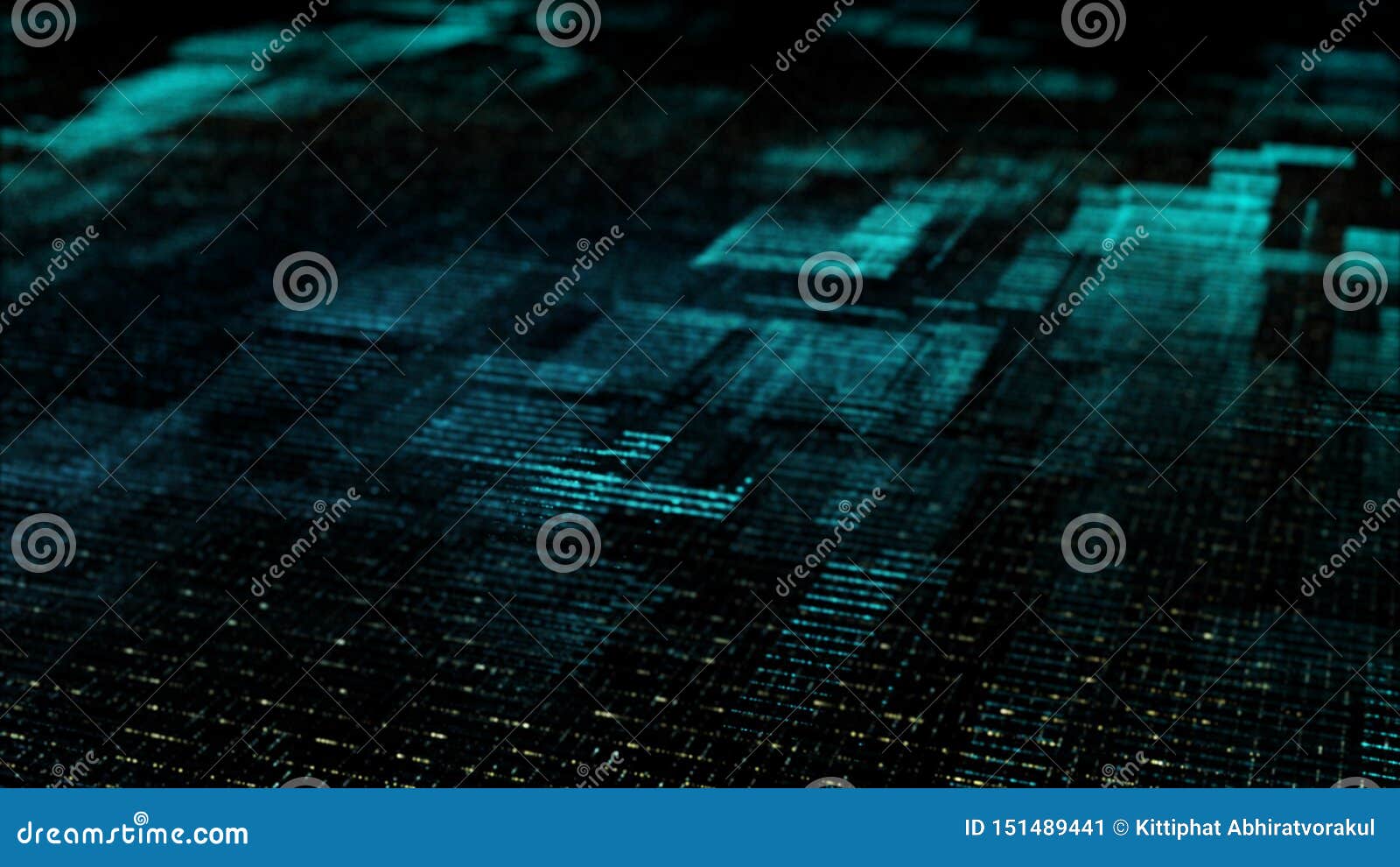 Futuristic Digital Abstract Matrix Particles Grid Stock Illustration ...