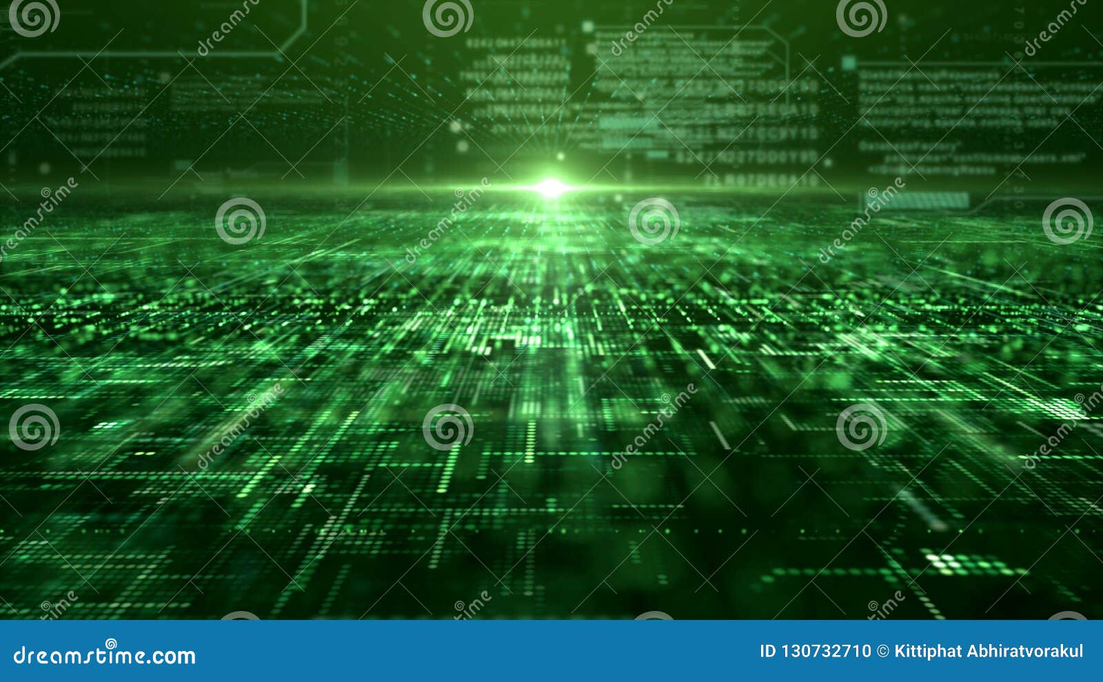 Futuristic Digital Abstract Matrix Particles Grid Stock Illustration ...