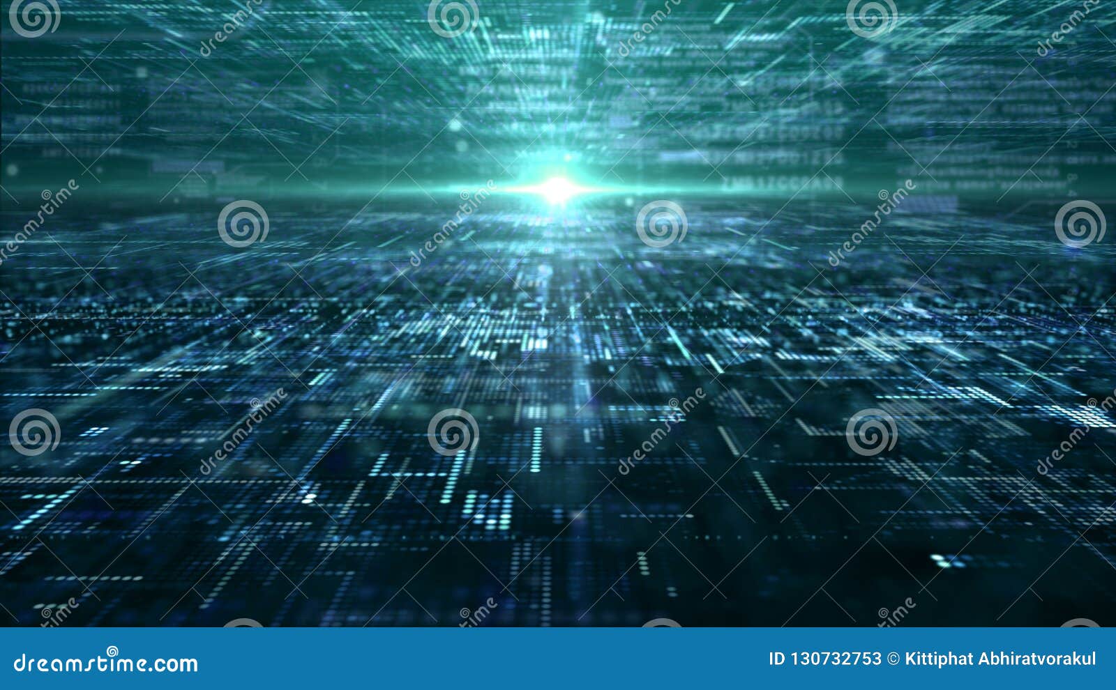 Futuristic Digital Abstract Matrix Particles Grid Stock Illustration ...