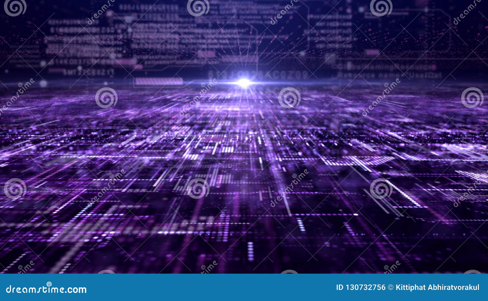 Futuristic Digital Abstract Matrix Particles Grid Stock Illustration ...