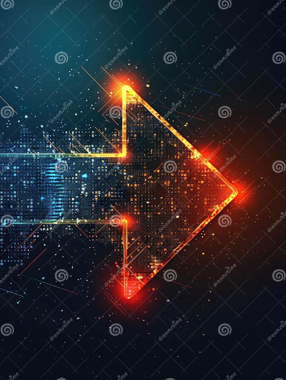 Futuristic Digital Arrow Symbol for Progress and Evolution Stock ...