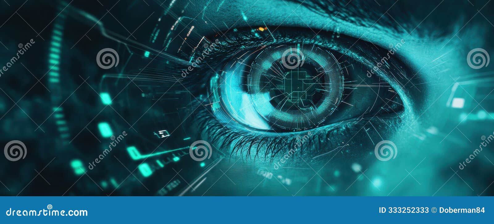 Futuristic Digital Art Of An Eye Showcasing Advanced Biometric ...