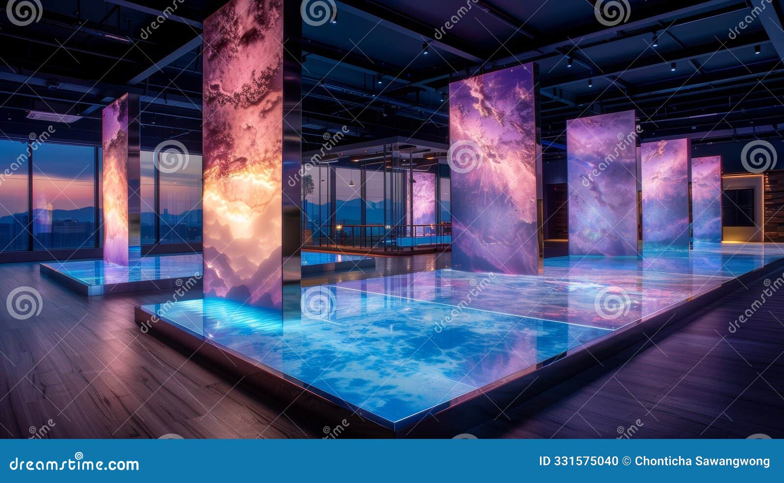 Futuristic Digital Art Installation Featuring Vibrant LED Screens and ...