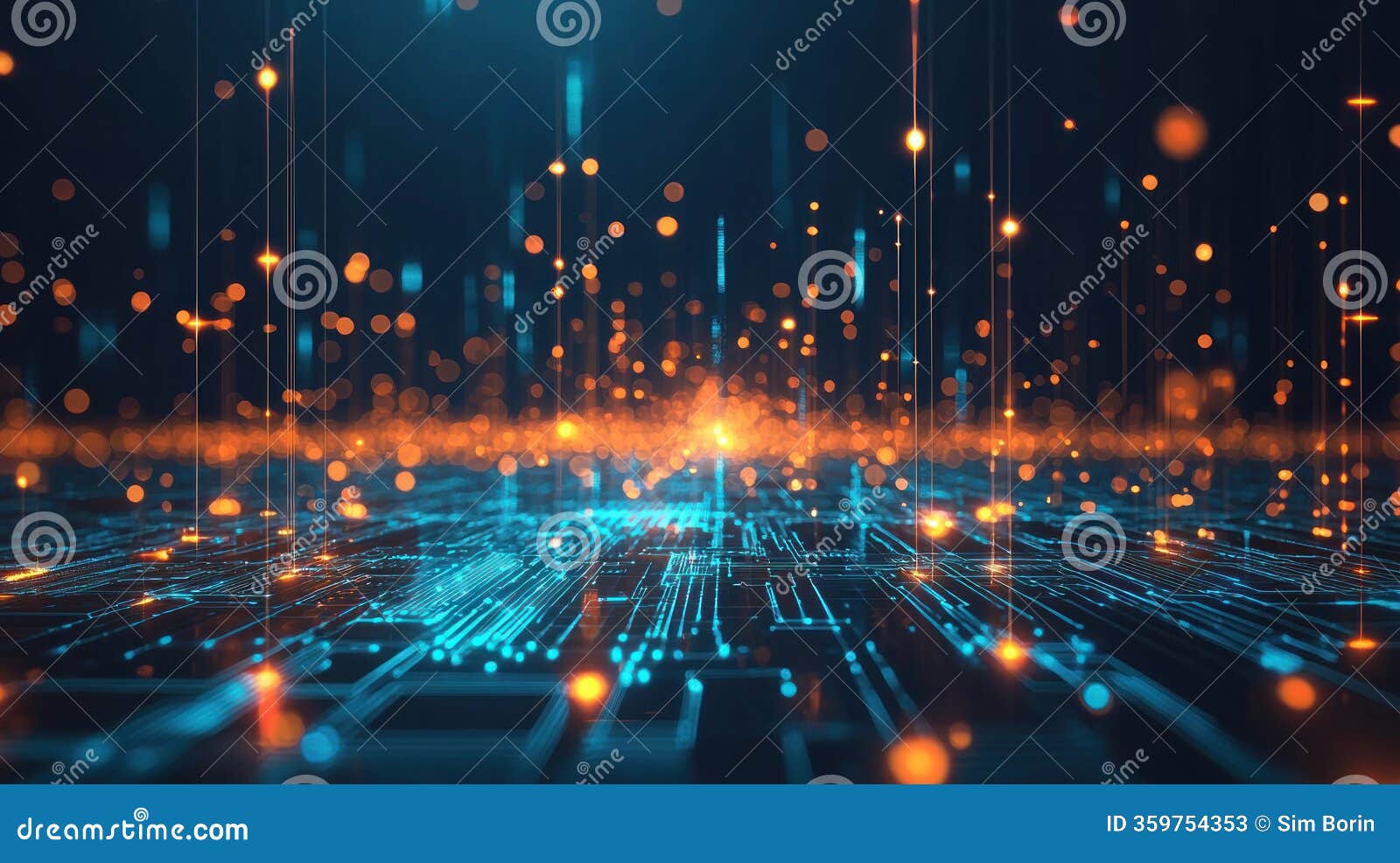 Futuristic Digital Background with Abstract Circuit Patterns Stock ...