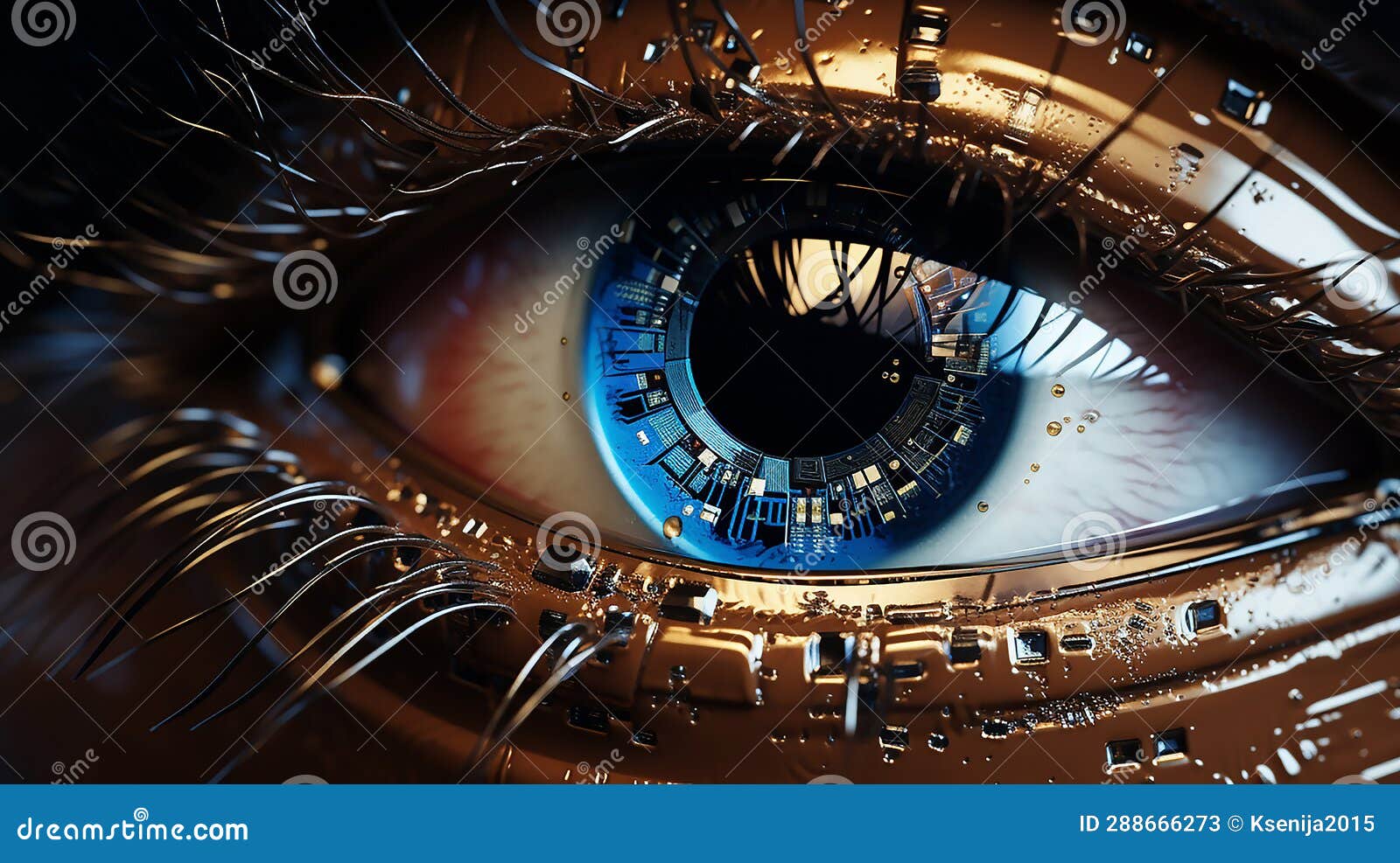 Futuristic Digital Biometric Security Screening of a Human Eye Stock ...