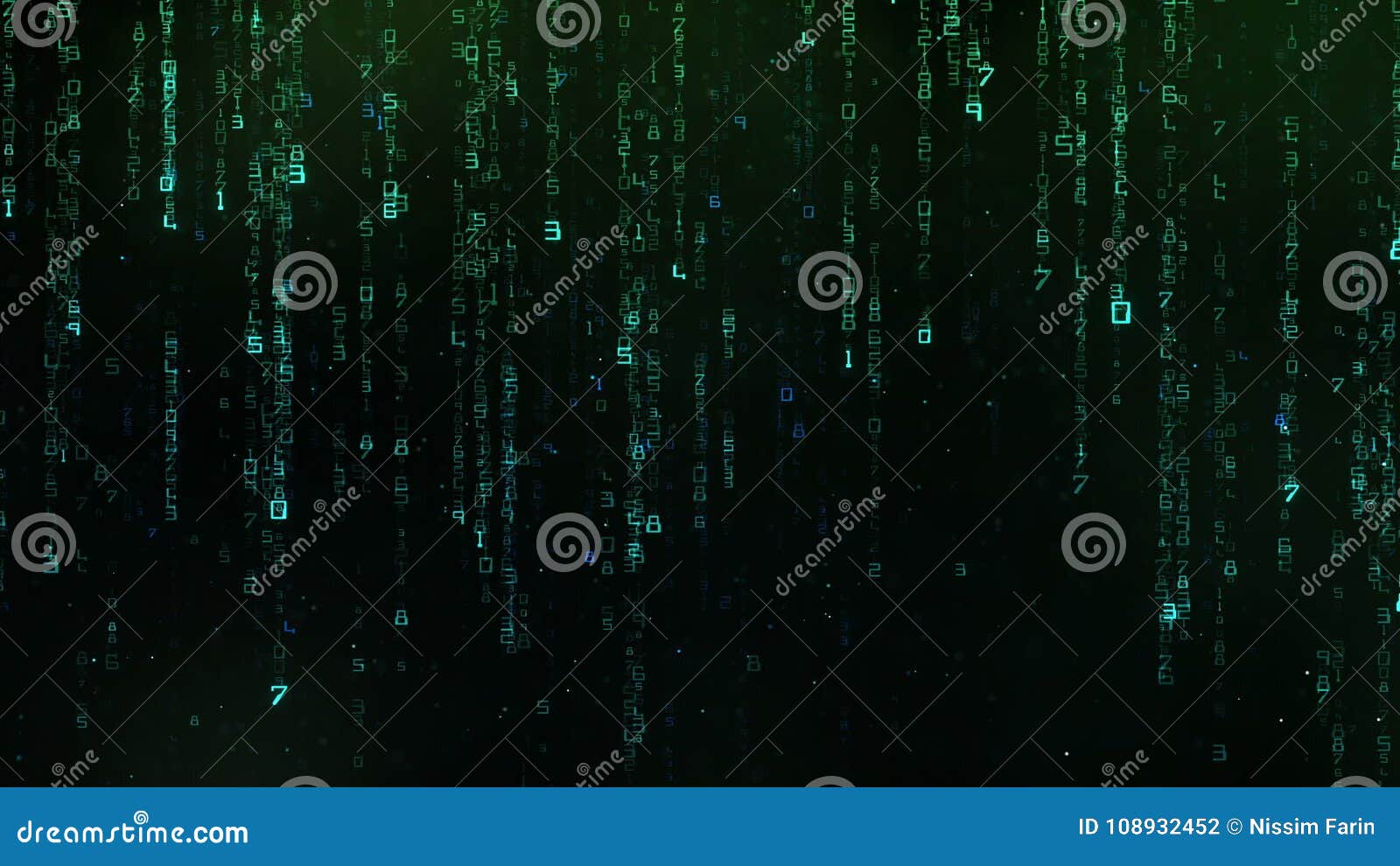 Futuristic Digital Numbers Falling Down Background Stock Footage ...