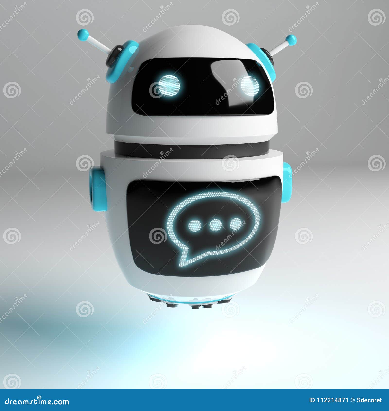 Futuristic Digital Chatbot 3D Rendering Royalty-Free Stock Photo ...