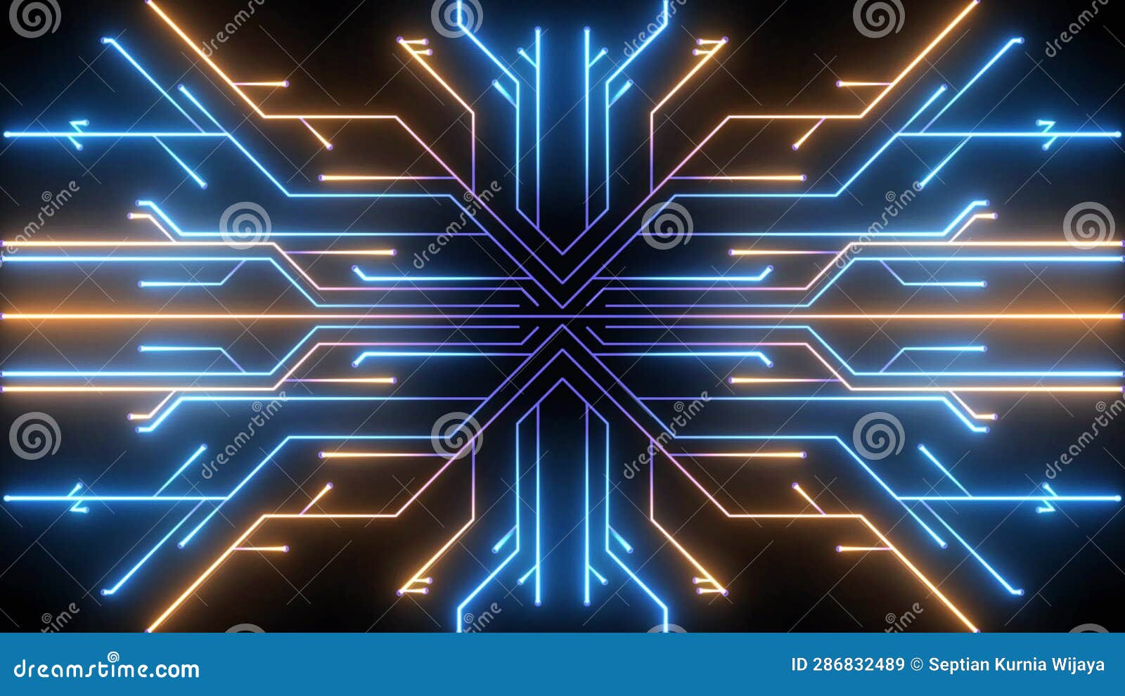 Futuristic Digital Circuit, Sci-Fi Electricity Flows Iircuit Board ...