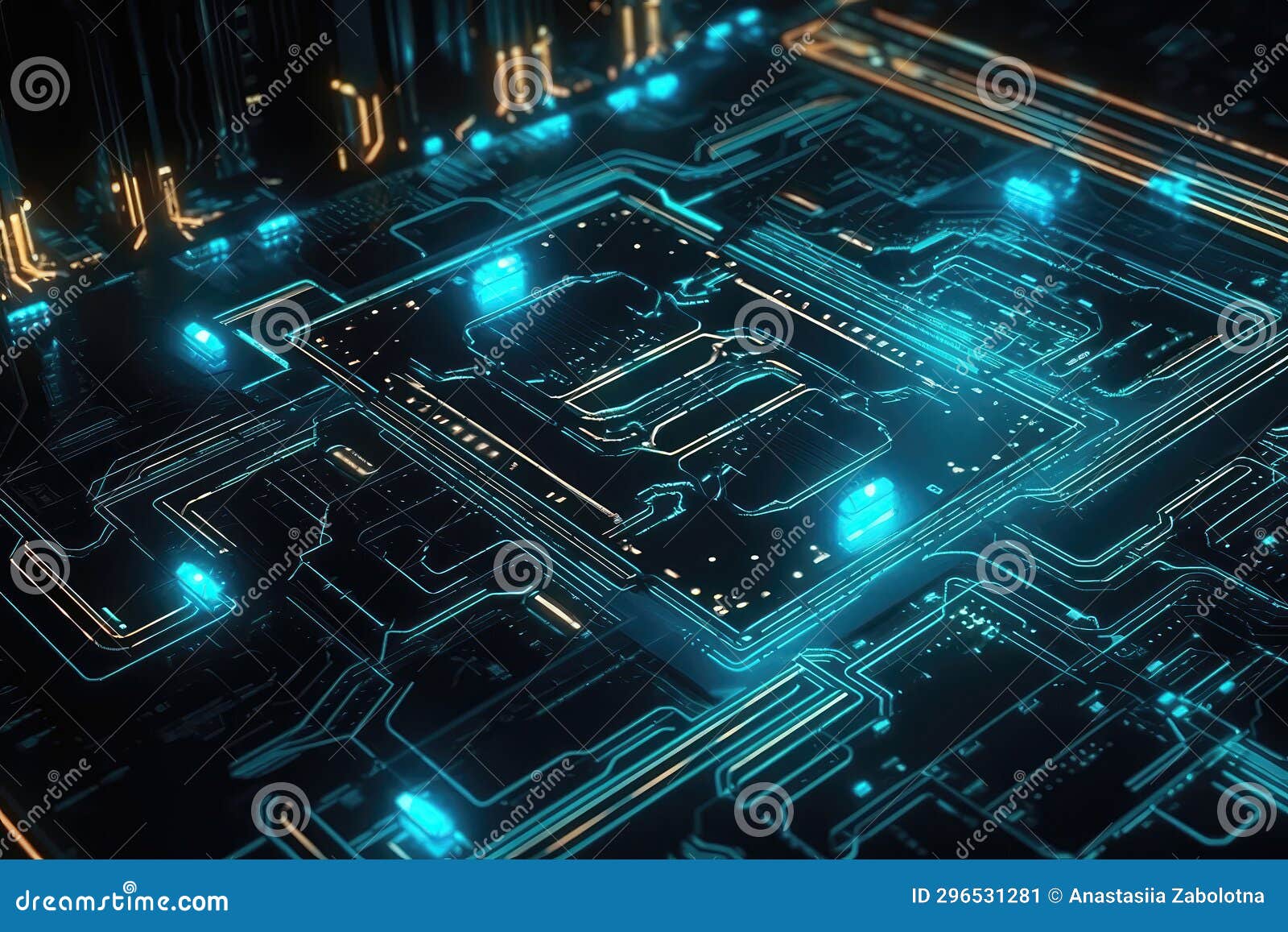 Futuristic Digital Circuit Board with Glowing Neon Lights. Generative ... Futuristic Digital Circuit Board with Glowing Neon Lights. Generative ...