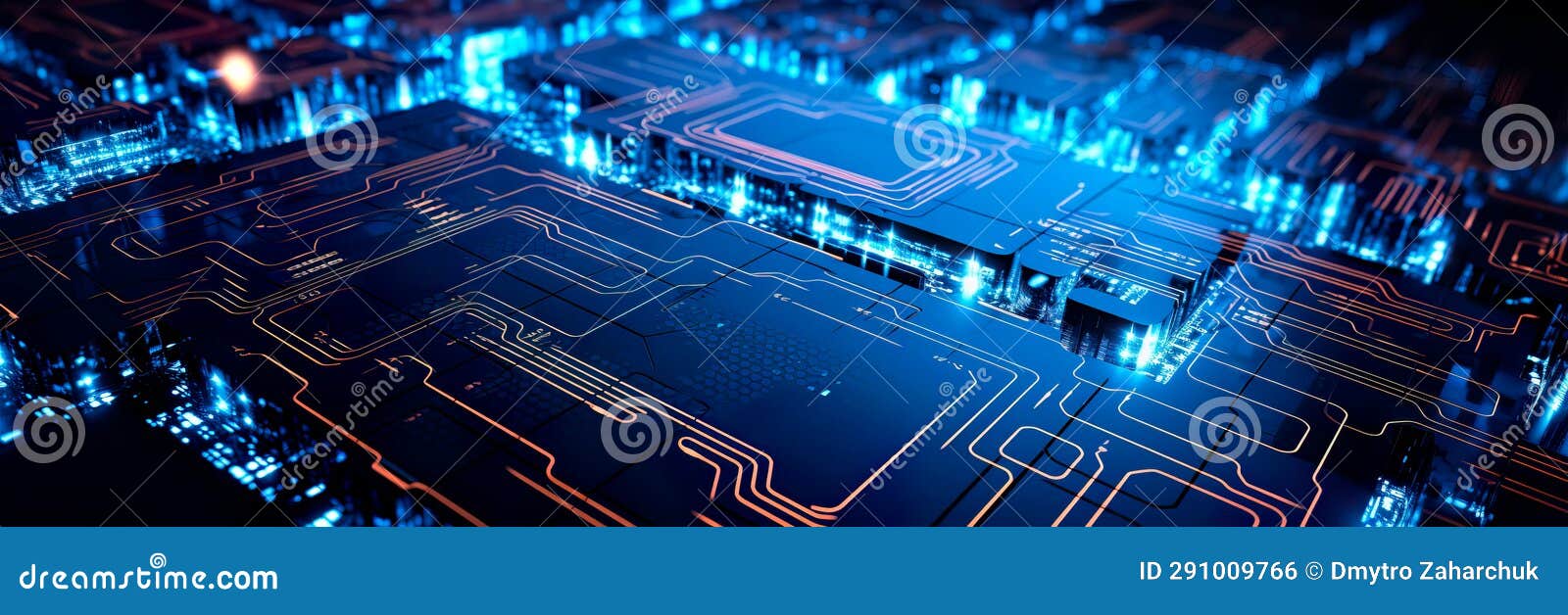 Futuristic Digital Circuit Pattern with Glowing Accents for a Tech ...