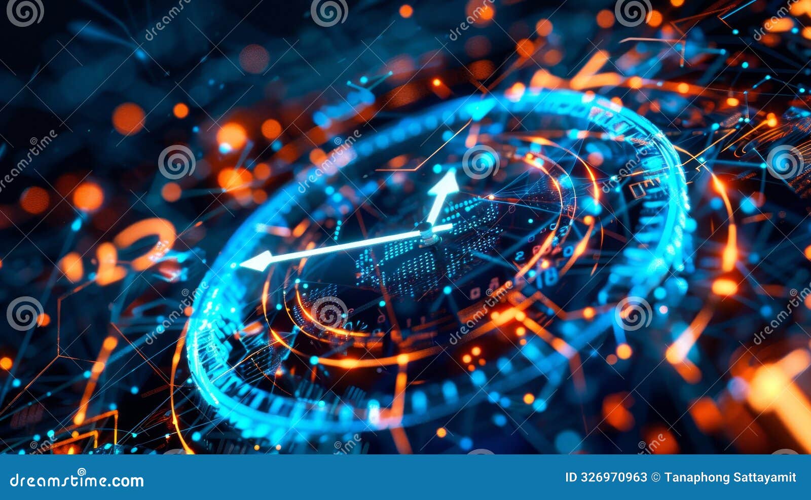 Futuristic Digital Clock Interface a Striking Image of a Digital Clock ...