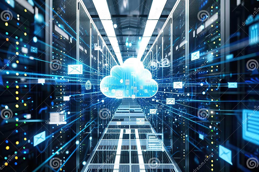 Futuristic Digital Connectivity: Cloud Servers and Data Transfer Hubs Unveiled Stock ...