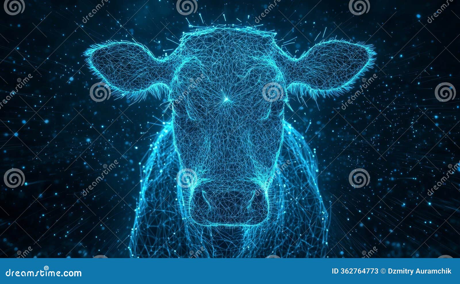 Futuristic Digital Cow Concept with High-Tech Features Stock Image ...