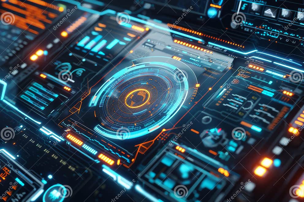 Futuristic Digital Dashboard Interface Stock Illustration ...