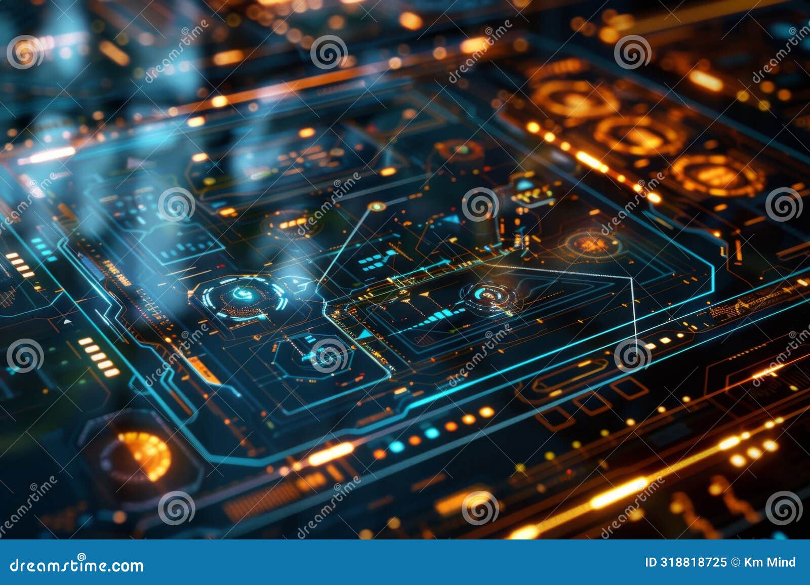 Futuristic Digital Dashboard Interface Stock Illustration ...