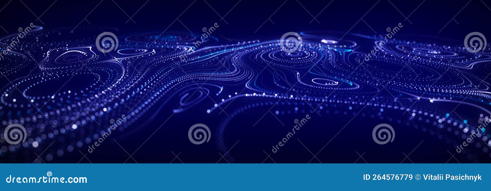 Futuristic Digital Data Flow. the Concept of a Flexible Structure of ...