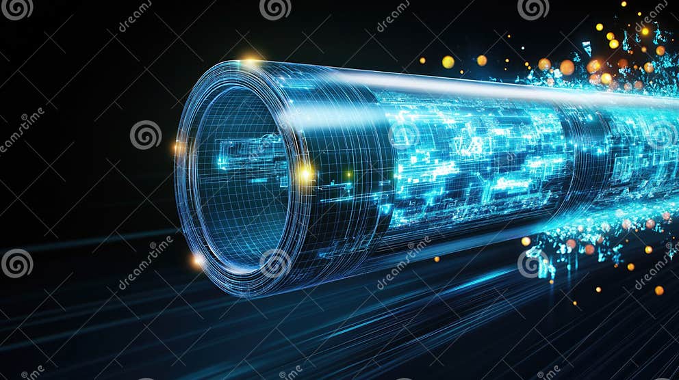 Futuristic Digital Data Transmission through Virtual Pipelines Stock ...