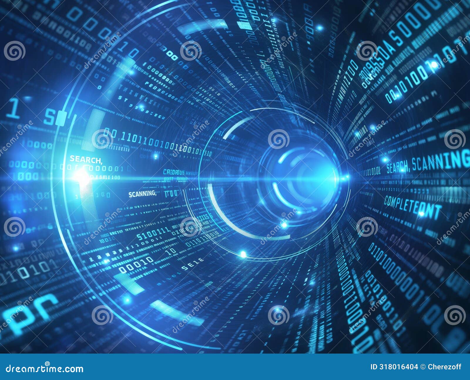 Futuristic Digital Data Tunnel Stock Photo - Image of matrix, electronics: 318016404