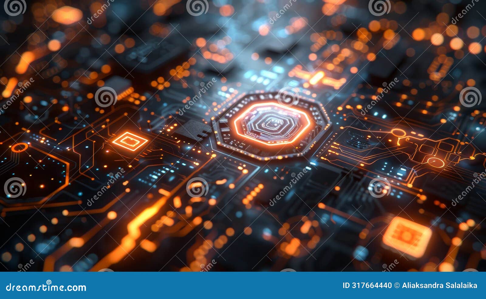 Futuristic Digital Design with Abstract Lines and Circuits ...