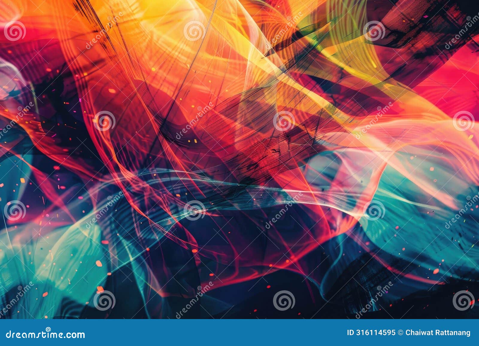 Futuristic Digital Display Vibrant Abstract Art, Adding a Pop of Color ...