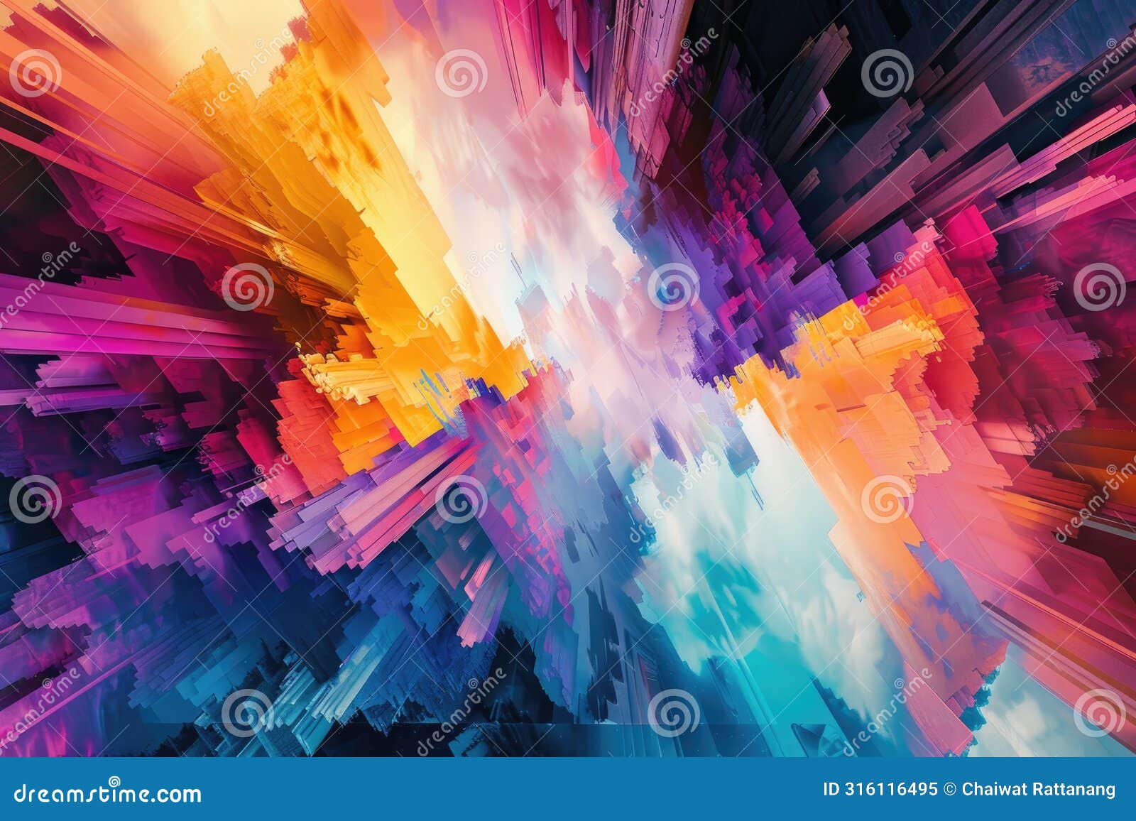 Futuristic Digital Display Vibrant Abstract Art, Adding a Pop of Color ...