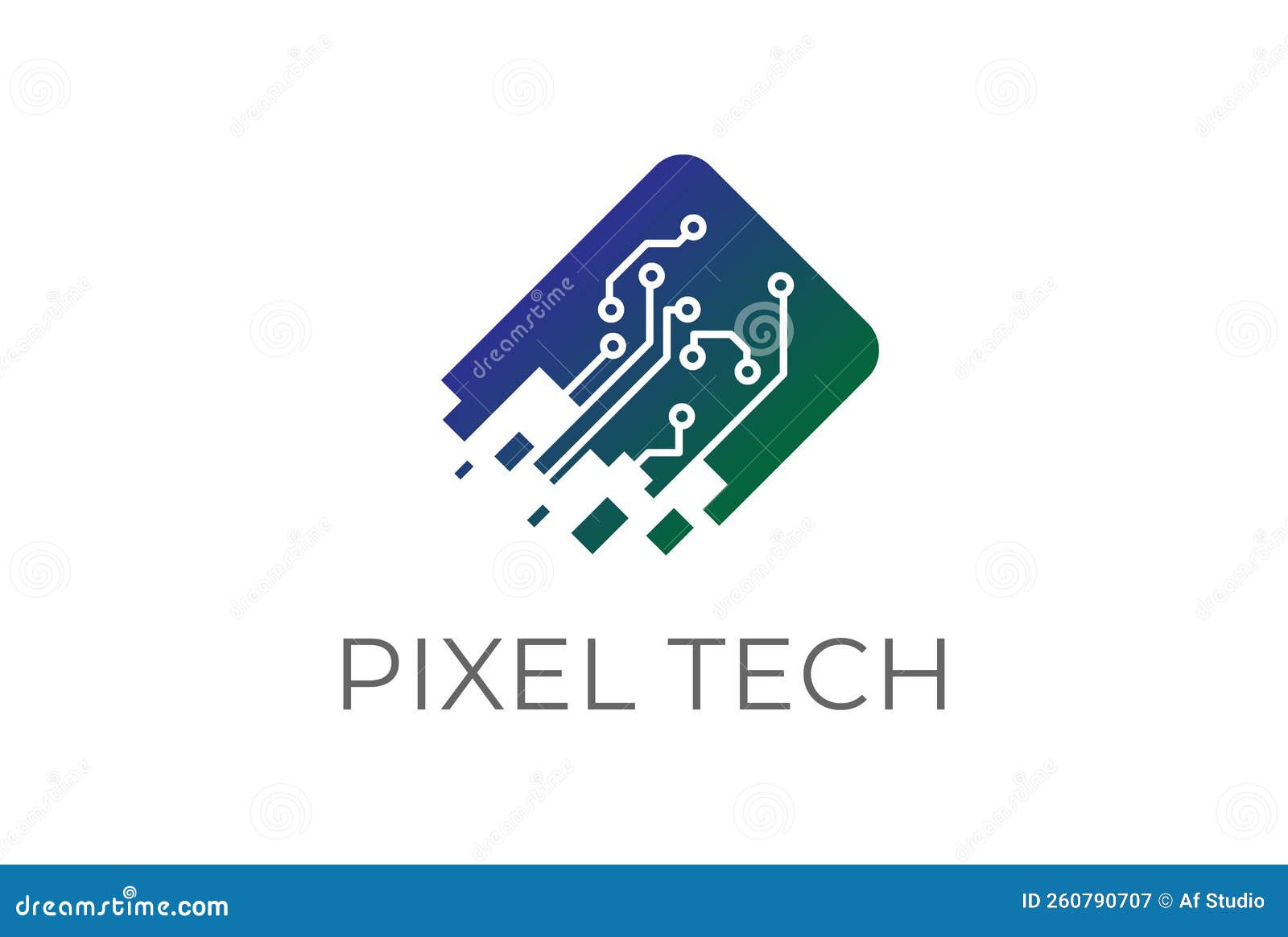 Futuristic Digital Electronic Circuit Chip Tech with Pixel Logo Stock ...