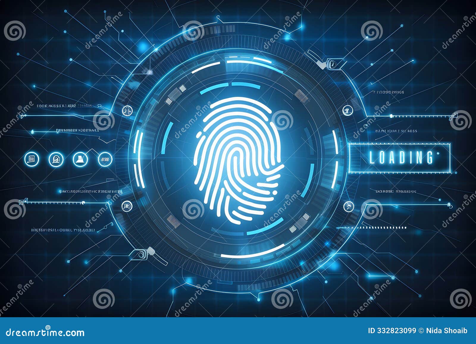 Futuristic Digital Fingerprint Scanner Interface for Advanced Security ...
