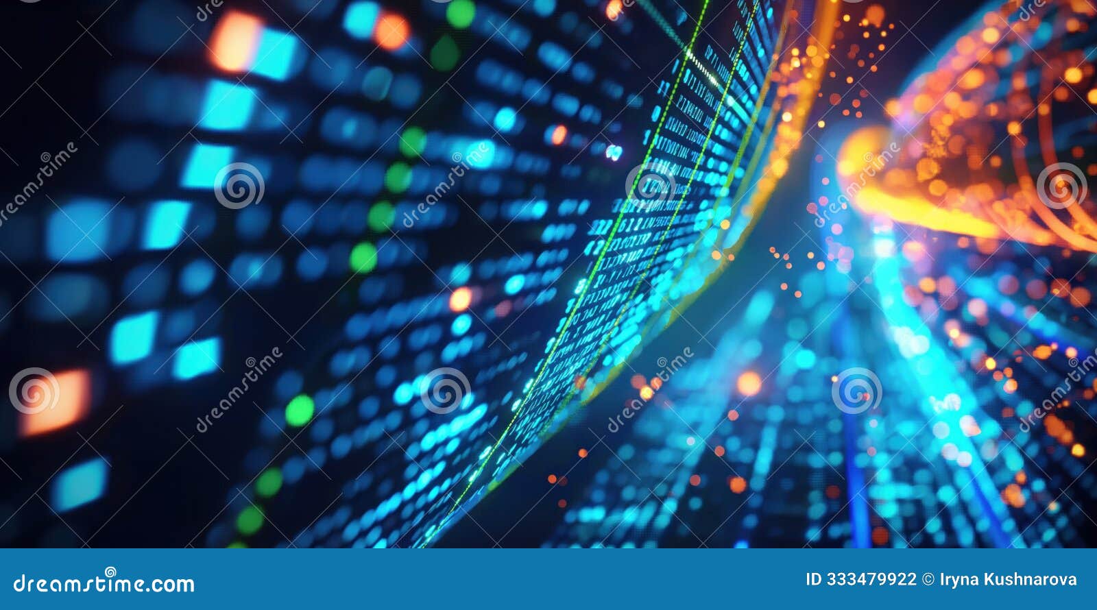 Futuristic Digital Flow with Dynamic Pattern of Power Rays and Light ...