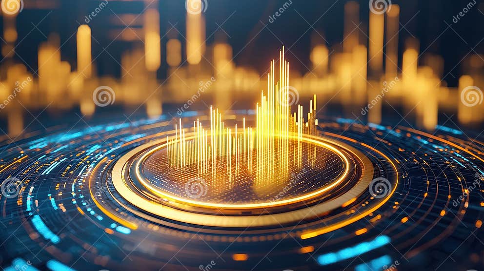 Futuristic Digital Graphic Showcasing Vibrant Data Visualization ...