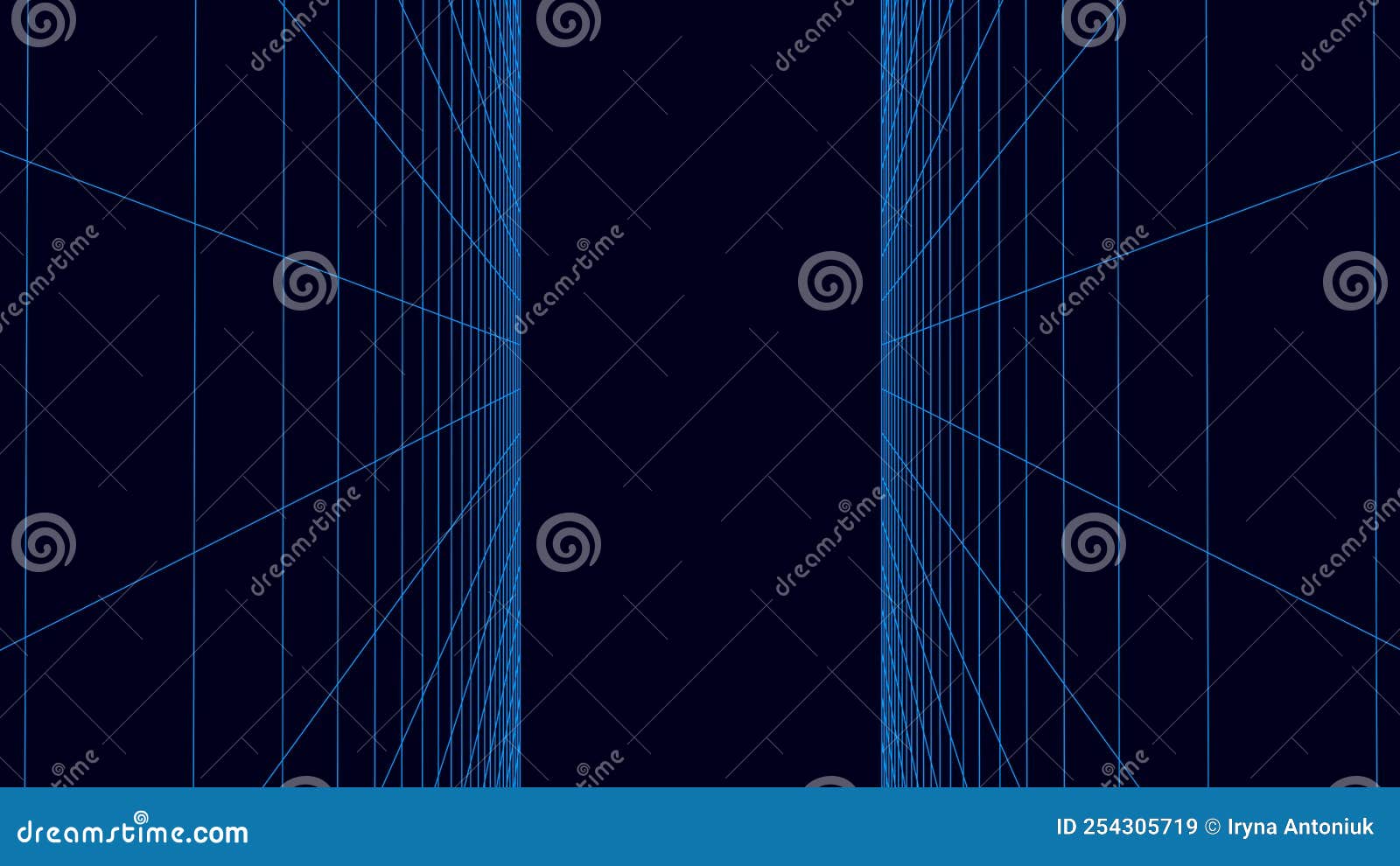 Futuristic Digital Grid Blue Background. Vector Illustration Stock ...