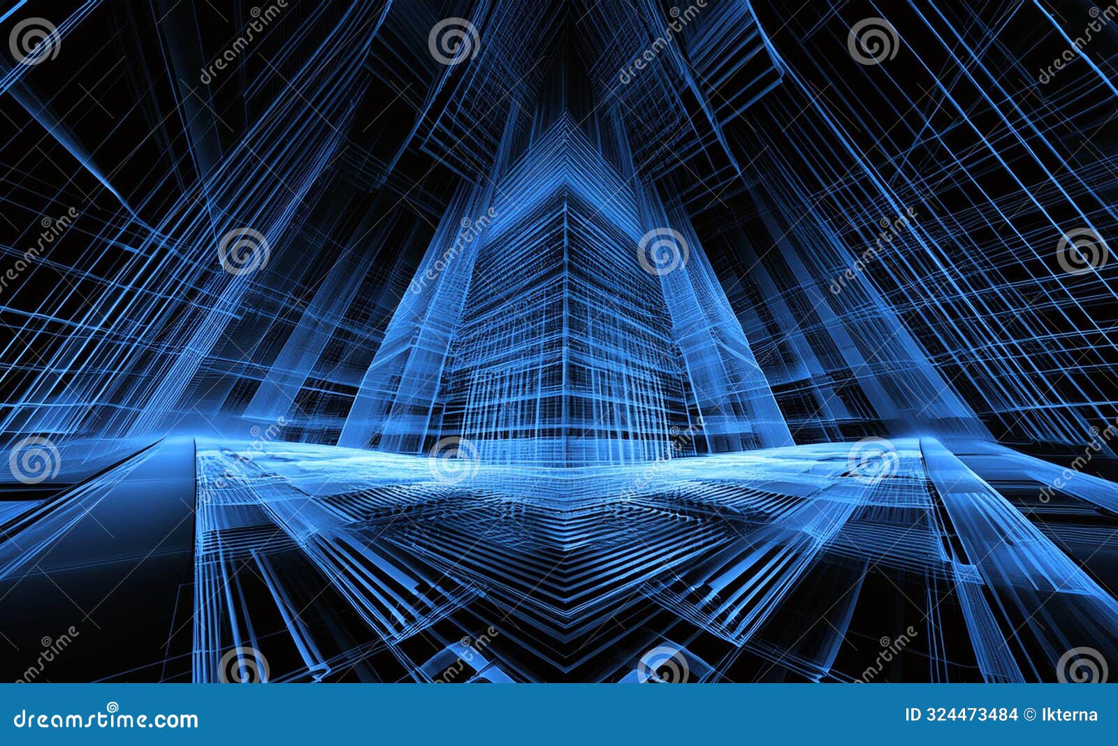 Futuristic Digital Grid Matrix Background with Abstract Art and ...