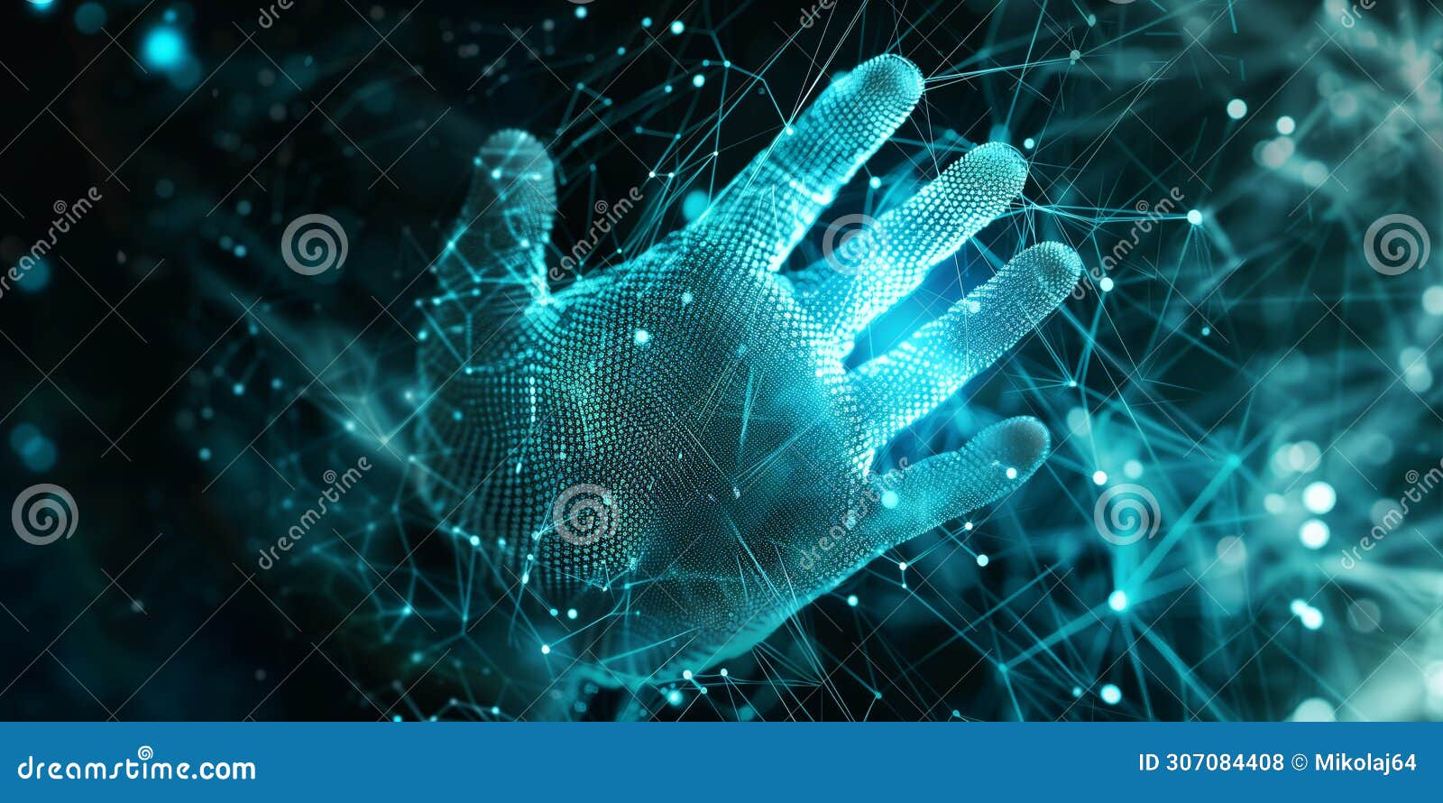 Futuristic digital hand stock illustration. Illustration of protection ...