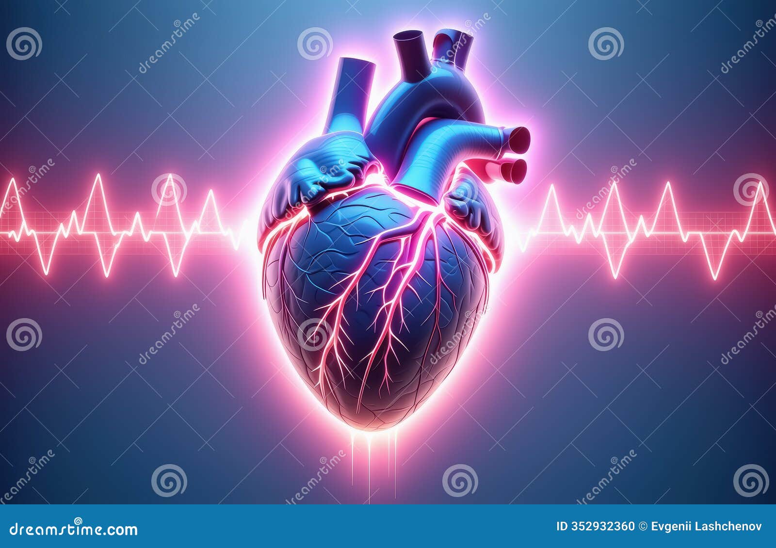 Pulse Waves Waveforms Symbolizing Heartbeats Alongside An AI Interface ...